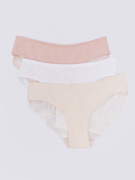 Комплект трусов Женский Zolla слипы Хлопок, Эластан розовый, размер 46 Китай Повседневный, рост ...