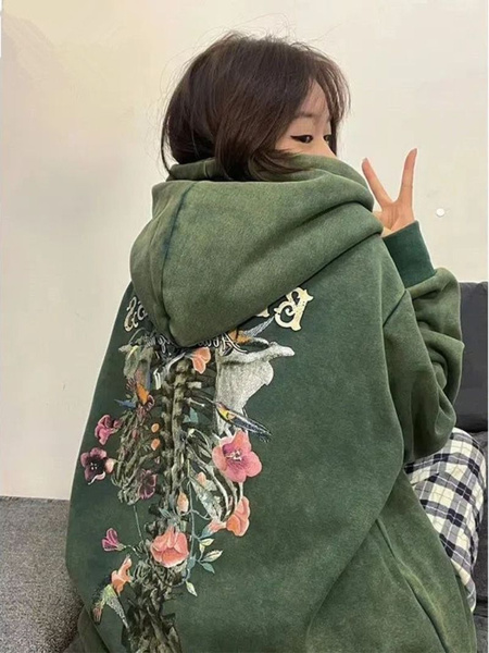 Толстовка Женский SYJYW Бахрома зеленый Без застежки Полиэфирное волокно, размер 42 облегающий ...