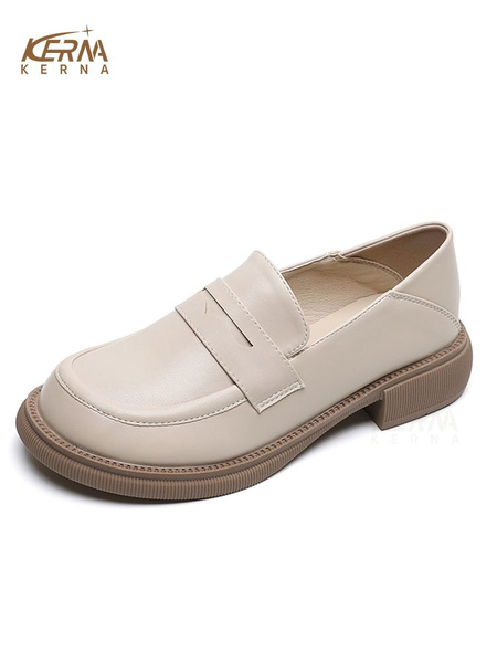 Лоферы Женский KERNA кремовый, размер 34 Каблук + платформа На любой сезон Без застёжки Китай ...