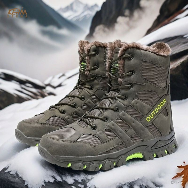Ботинки для треккинга Мужской, Женский KERNA зеленый, размер 39 дезерты Зима D Шнурки Без ...