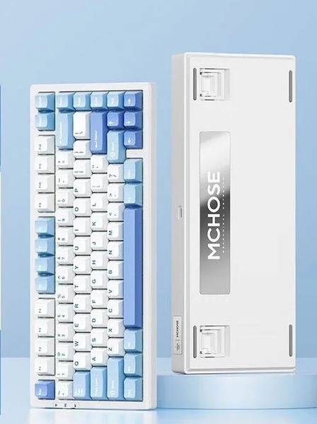 MCHOSE Игровая клавиатура беспроводная MCHOSE G75 Pro-Bai Cai, Английская раскладка, темно-синий ...