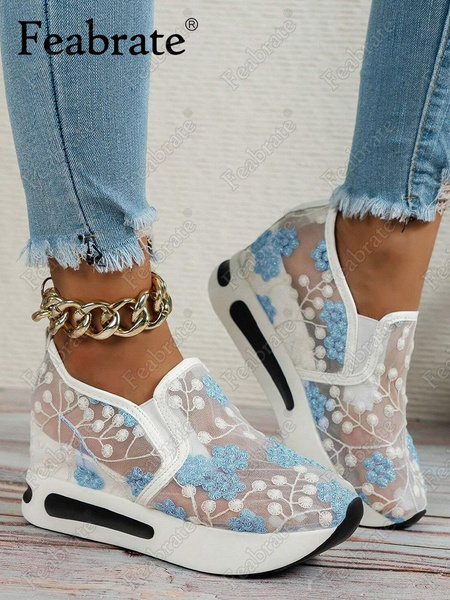 Слипоны Женский Feabrate Синтетическая дышащая сетка, размер 42 R (средняя) Лето Без застёжки ...