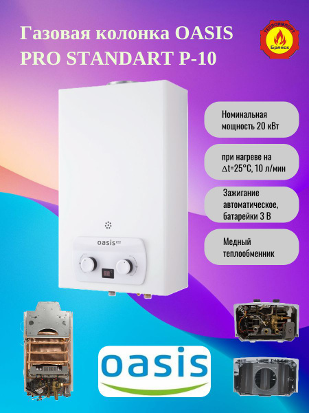 Газовая колонка "Oasis Pro" Р-10 Standart. купить на OZON по низкой ...