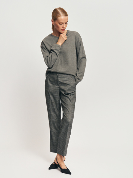 Брюки Женский Zolla слим серый Вискоза, Полиэстер Повседневный, размер 44 Демисезон, рост 164 ...