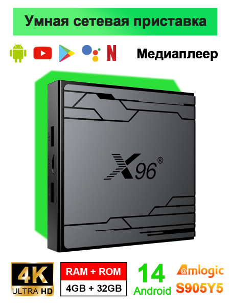 Умная сетевая приставка 4K HD медиаплеер Amlogic S905Y5 Android 14 TV ...