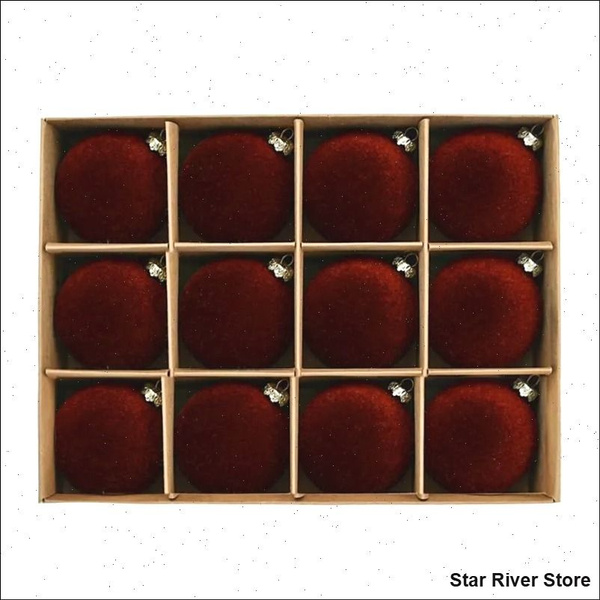 Елочные украшения 24 см Шар бордовый 12 шт. купить c доставкой на OZON ...