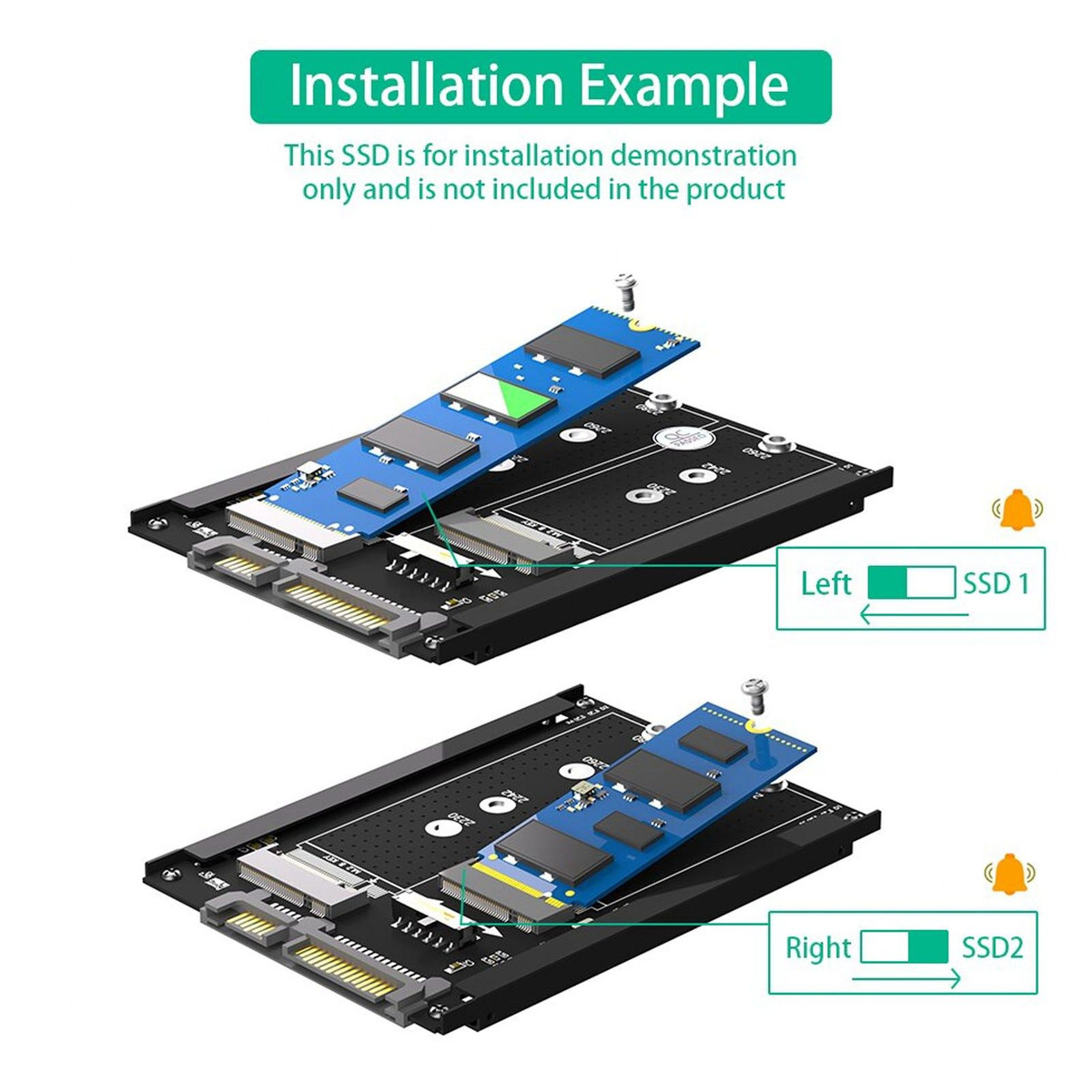 М.2 B Key/B M Key SATA адаптер, быстрая передача данных 6Gbps, идеален ...