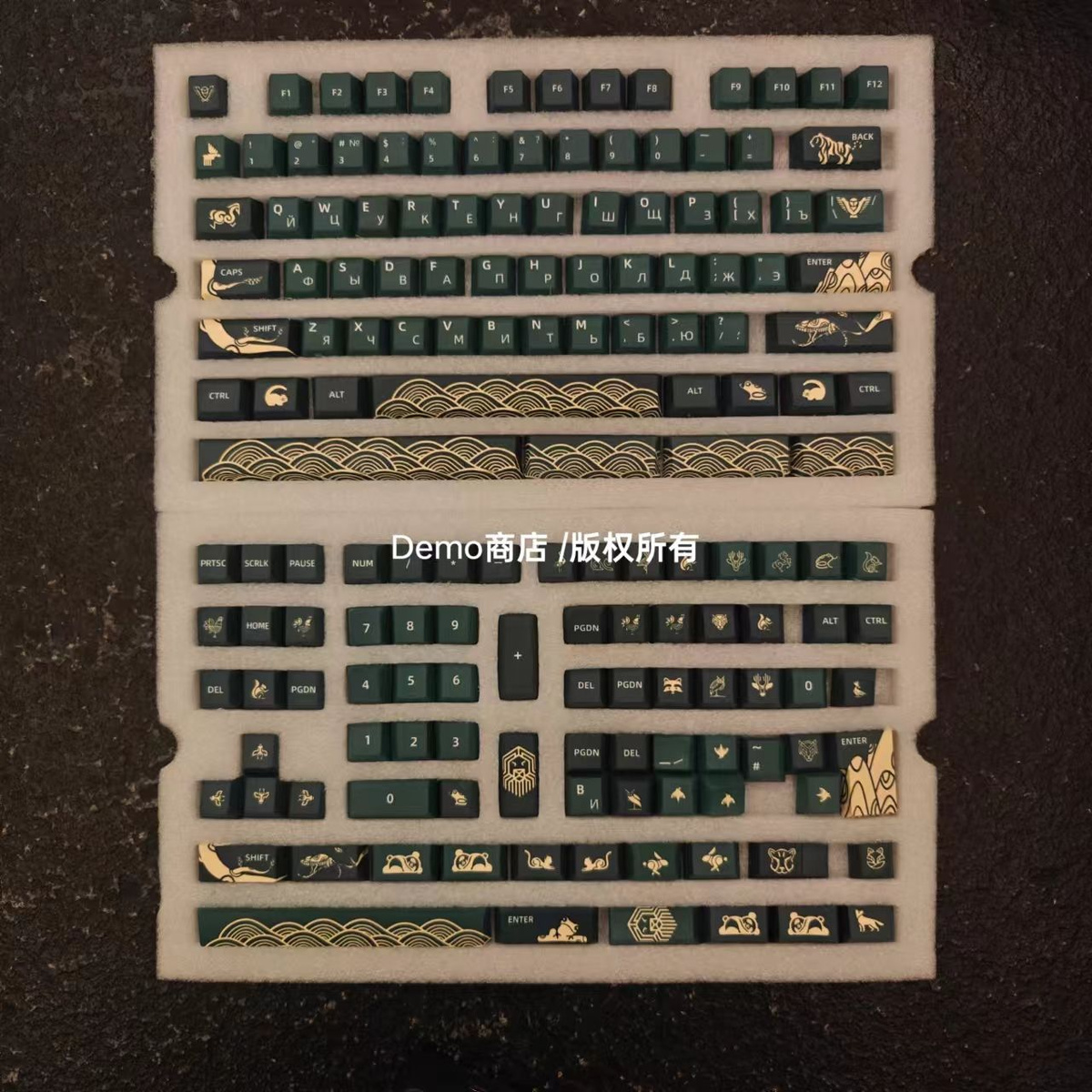 Колпачки для механической клавиатуры Demo AK-011, вишня, ПБТ, EN+RU ...