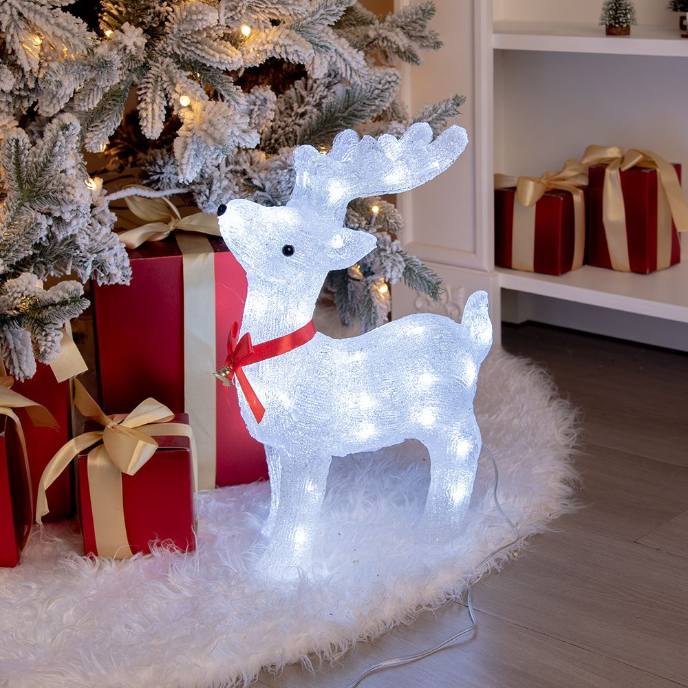 Олень новогодний светящийся 32 см, новогодняя акриловая фигура купить c ...