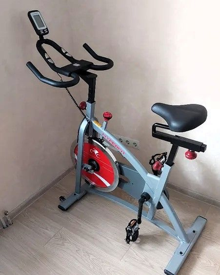 Велотренажёр HYPERFIT Krummung A-76, спин-байк с маховиком 23 кг ...