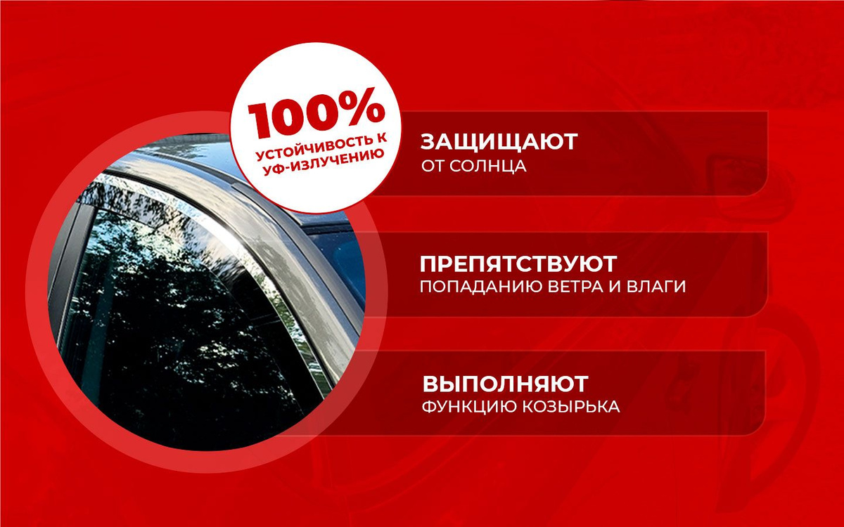 Дефлектор для окон MOSTEO Деф-ры / Deepal G318 (6 шт) + ХРОМ купить по выгодной цене в интернет ...