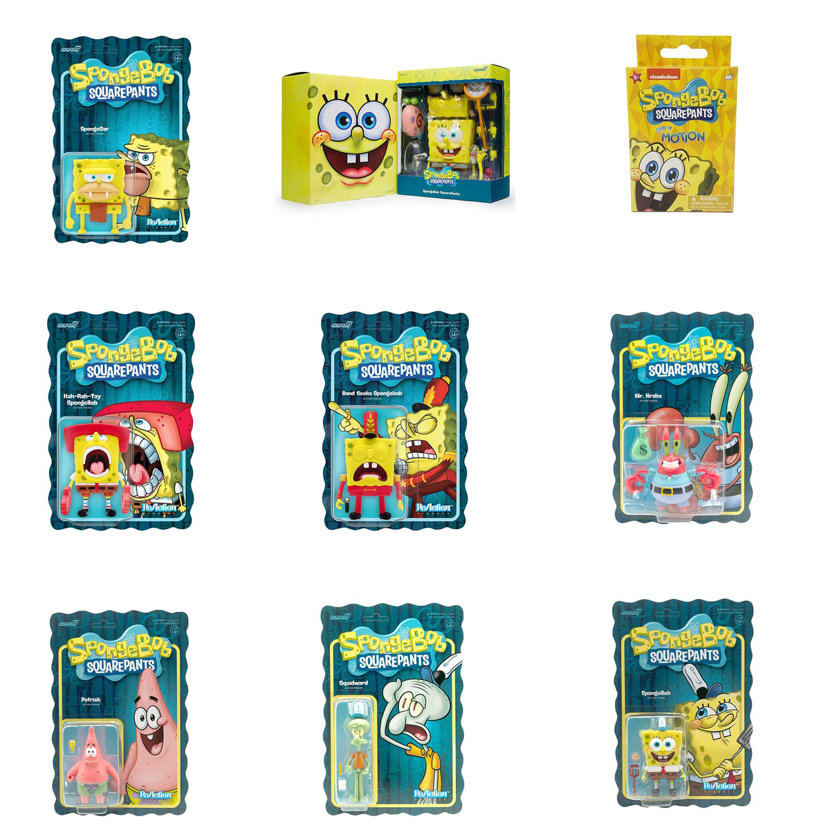 Super 7 Spongebob Squarepants Action Figure / Набор Игрушек Губка Боб С ...