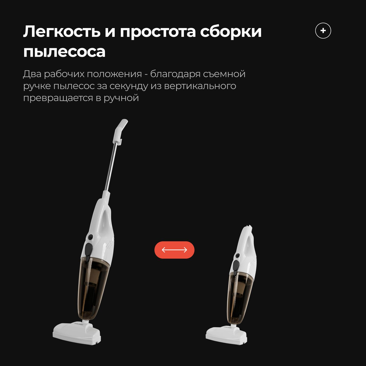 Пылесос вертикальный для дома проводной 5 МЕТРОВ - ручной для автомобиля "SPAWNSON" мощный, для ...