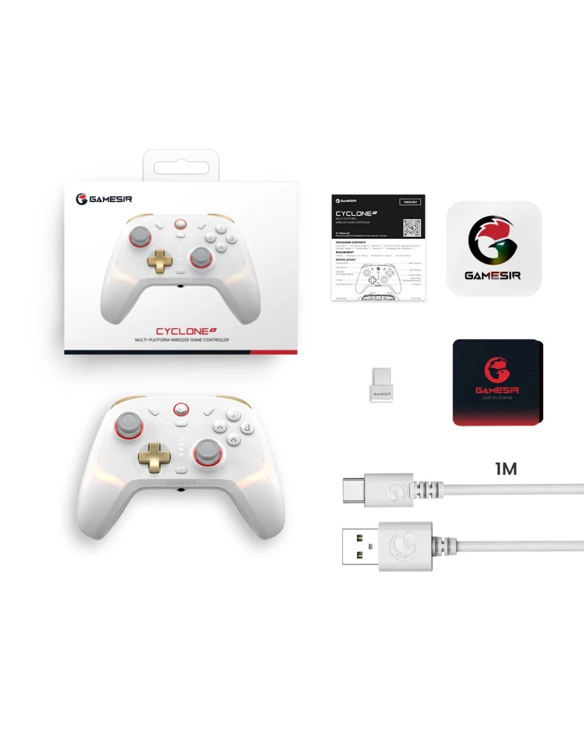GameSir Cyclone 2 Беспроводной игровой контроллер Bluetooth с эффектом ...