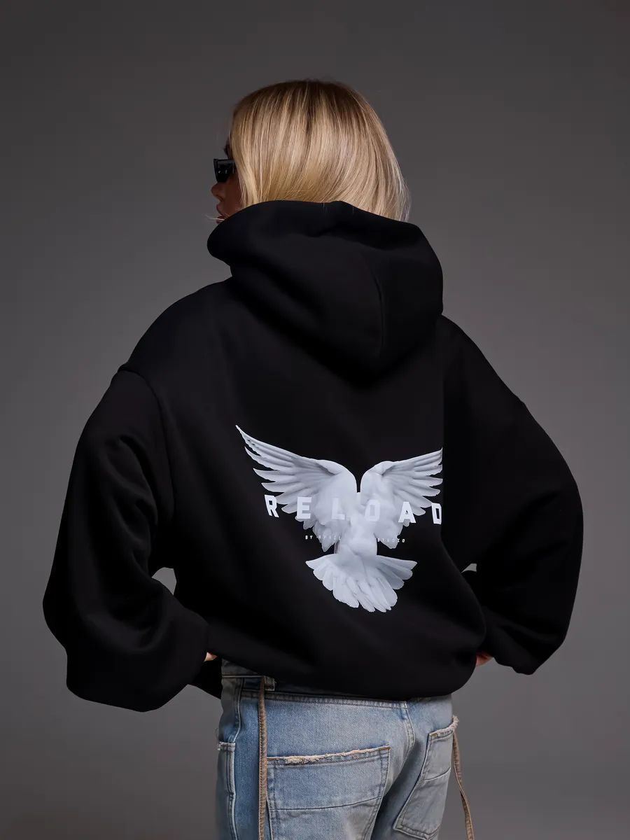 Худи Женский APRIL WINGS Аппликация черный Без застежки Политекс ...