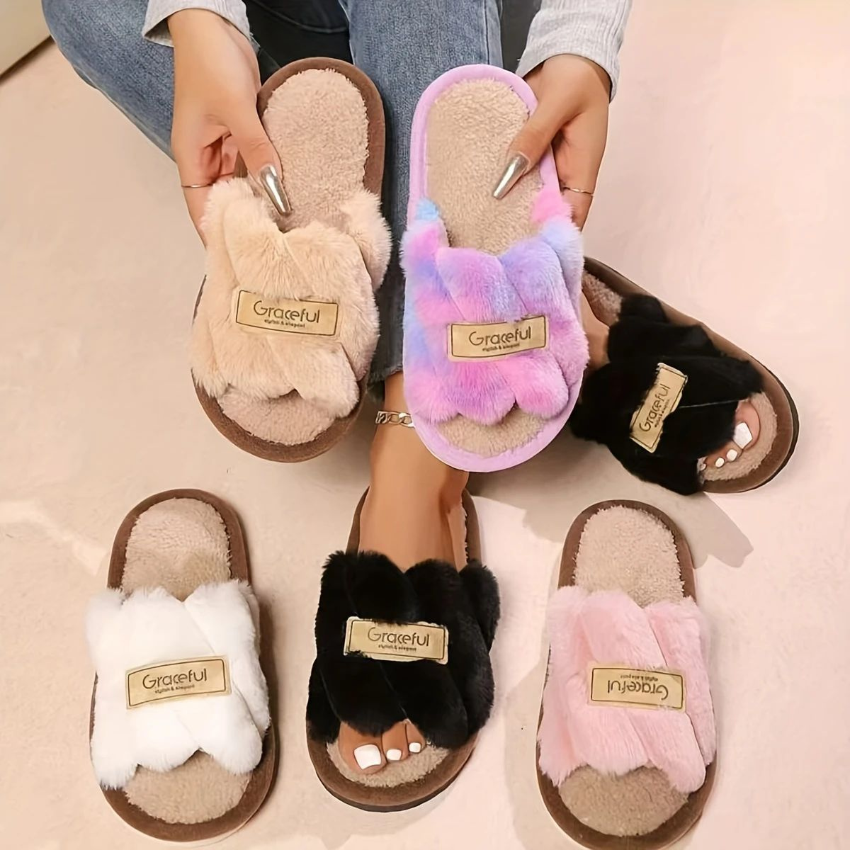 Тапочки Женский, размер 36, 37 R (средняя) фиолетово-баклажанный Декоративная отстрочка Открытый ...