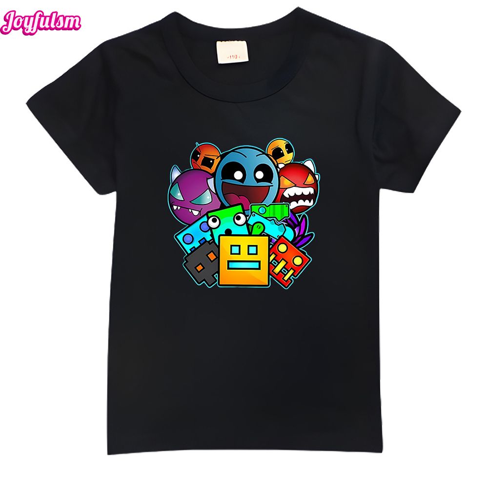 Футболка Девочки, Мальчики Joyfulsm черный Короткий, размер 130 Ситец ...