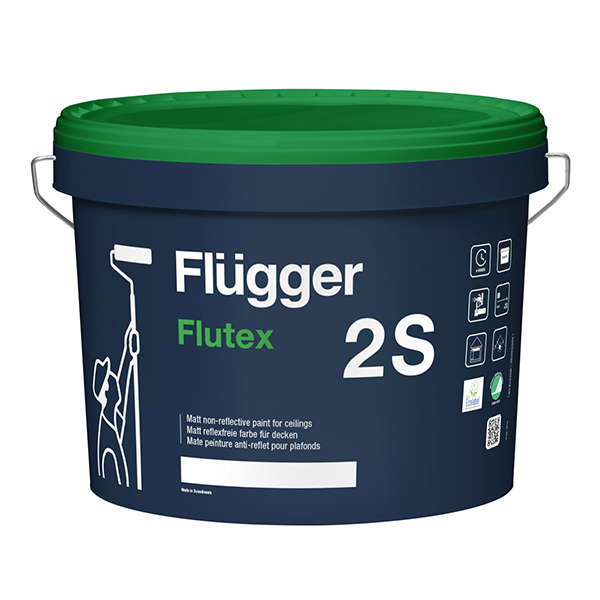 Flugger Flutex 2S Краска для потолка антибликовая, глубокоматовая 3л ...