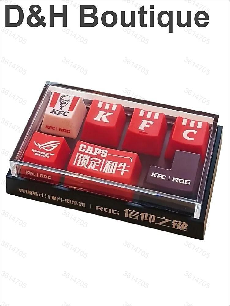 Набор из 6 кастомных кейкапов ROG x KFC для механической клавиатуры ...