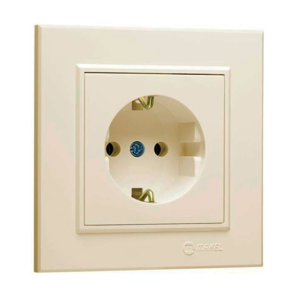 Розетка с/з кремовая Makel Karea 56010008 - купить по низкой цене в ...