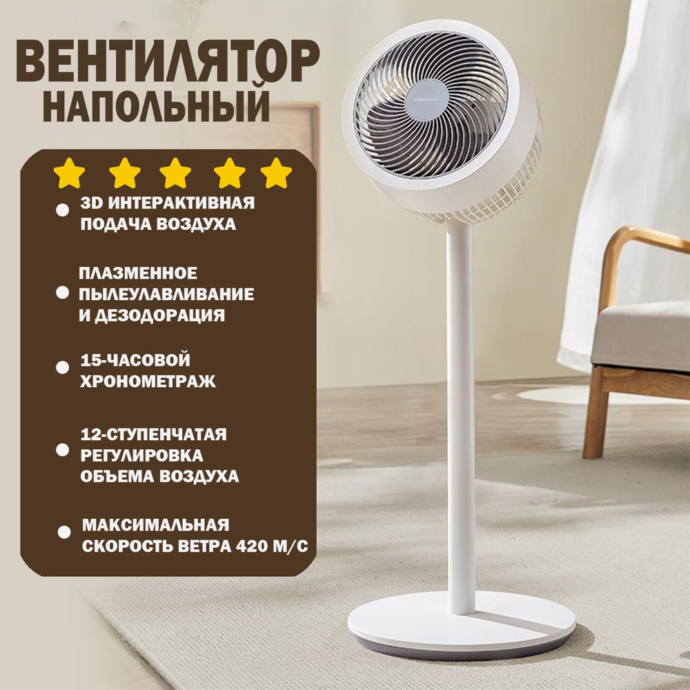 вентилятор напольный;С дистанционным управлением + таймером ...