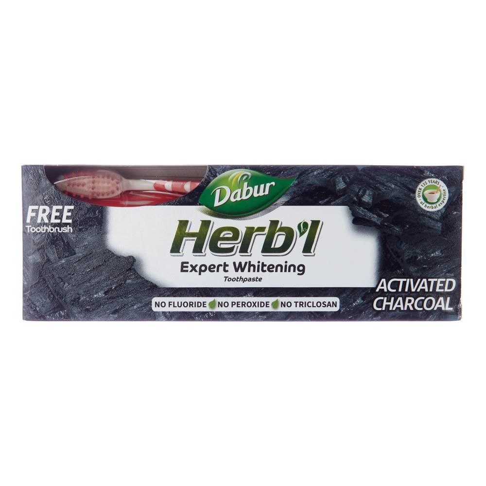 Dabur Зубная паста Herb'l Activated Charcoal, с активированным углем, с ...