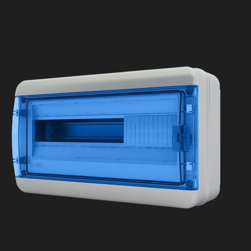 Щит распределительный навесной электрический Tekfor IP65 BNS 65-18-1 на 18 модулей прозрачно ...