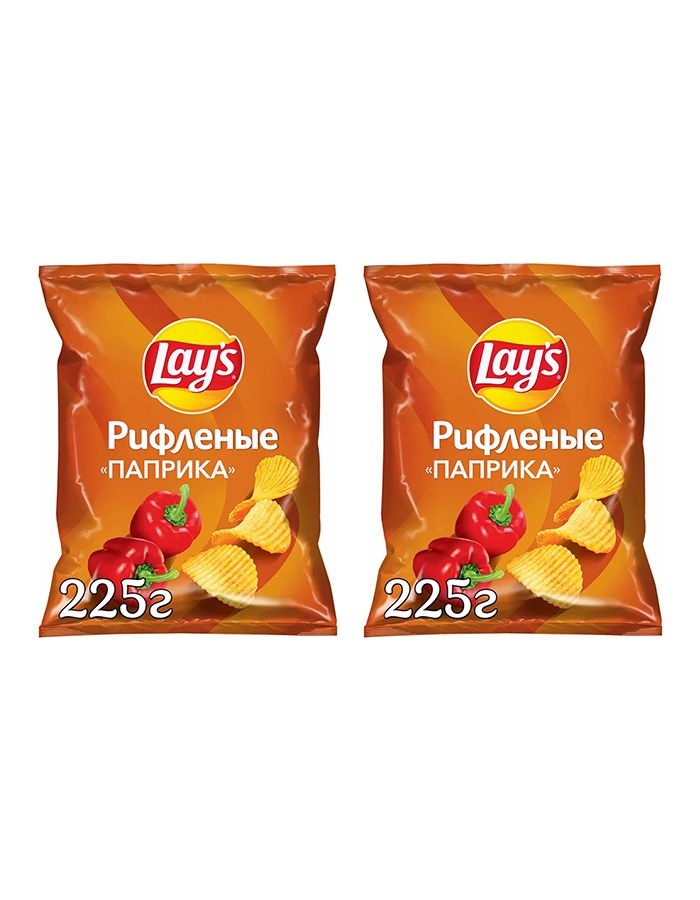 Чипсы картофельные рифлёные Lay's Паприка, 2 уп по 225 гр - купить с ...