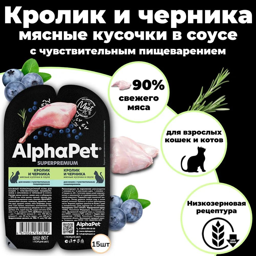 Консервы Альфа Пет/ AlphaPet Superpremium влажный корм для кошек с ...