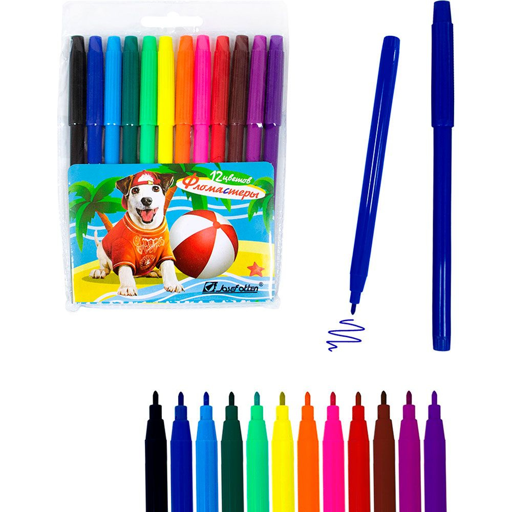 Набор фломастеров 12 цветов "Собака" Josef Otten - купить с доставкой ...