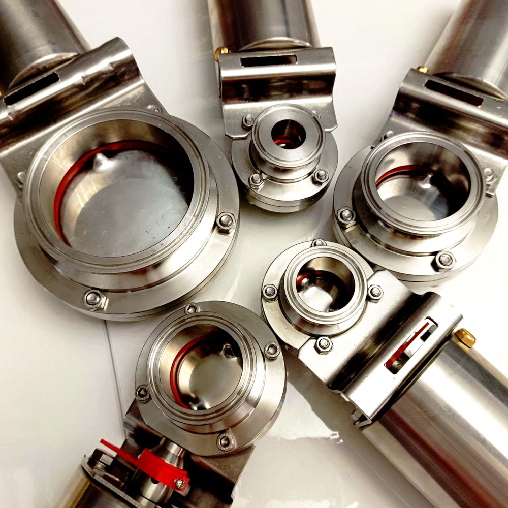 Дисковый затвор с пневмоприводом кламповое соединение DN38 - купить в ...