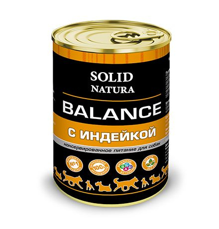Solid Natura Balance / Консервы Солид Натура для собак Индейка, 340г х 12шт - купить с доставкой ...