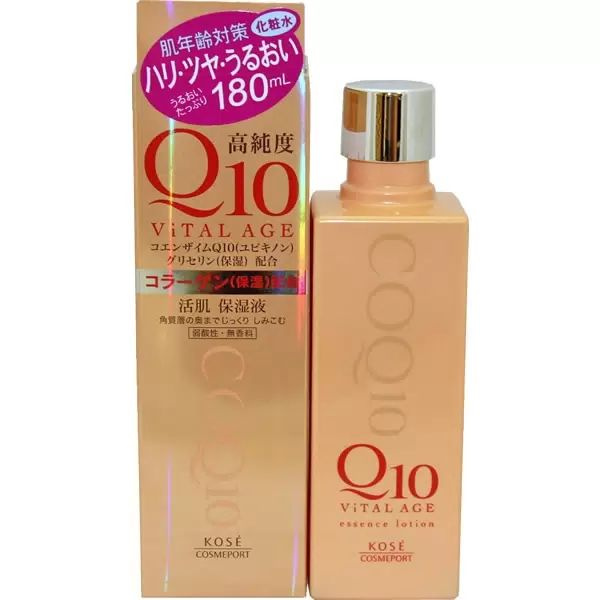 Kose Cosmeport Q10 VITAL AGE Увлажняющее молочко для лица, с коэнзимом Q10 и морским коллагеном ...