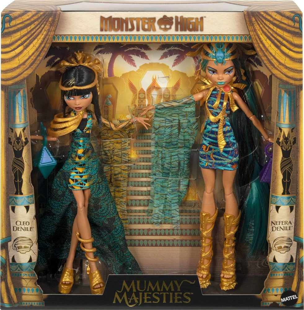 Коллекционный набор Monster High Mummy Majesties Cleo and Nefera De Nile Клео и Нефера купить на ...