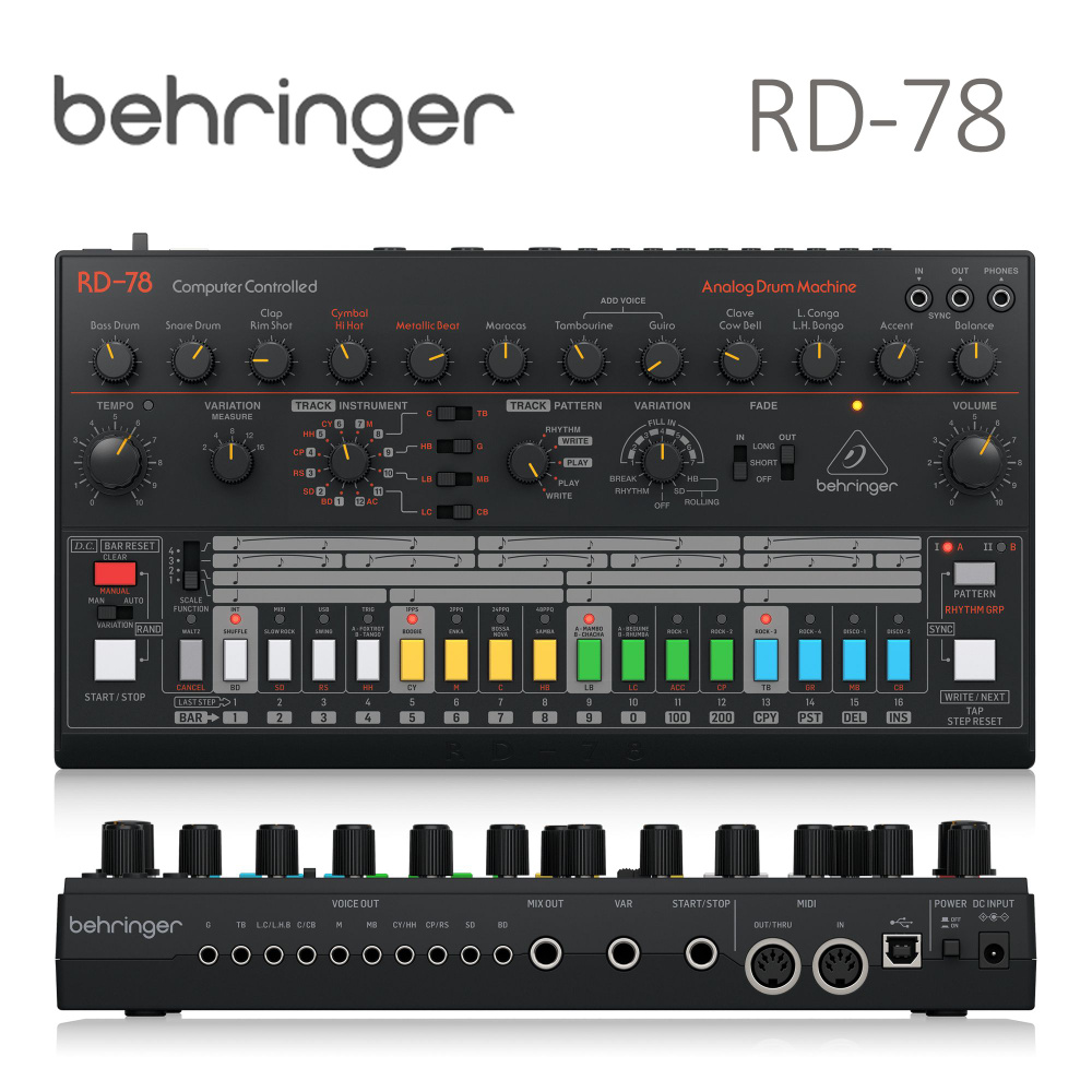 Behringer RD-78 Классическая аналоговая драм-машина с 15 звуками ...