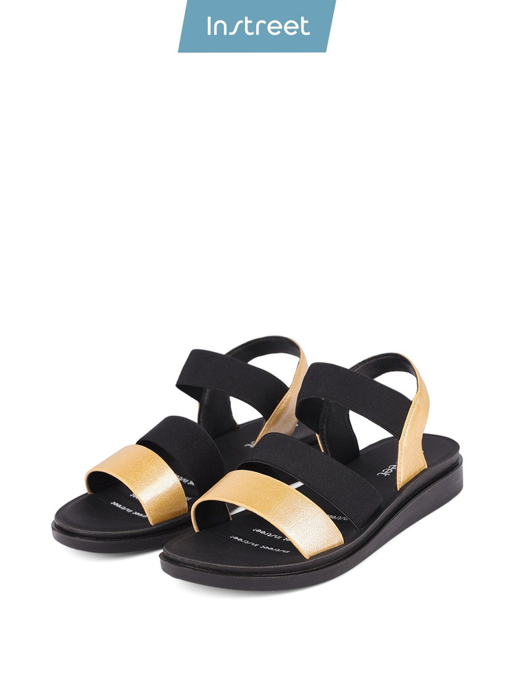 Сандалии Женский Instreet, размер 39 Искусственная кожа, Текстиль Без каблука 5 Лето Россия ...