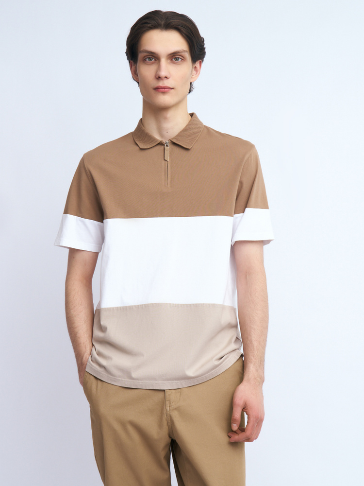 Поло Мужской Zolla бежевый, размер 48 Хлопок Китай, рост 182-188 купить c доставкой на OZON по ...