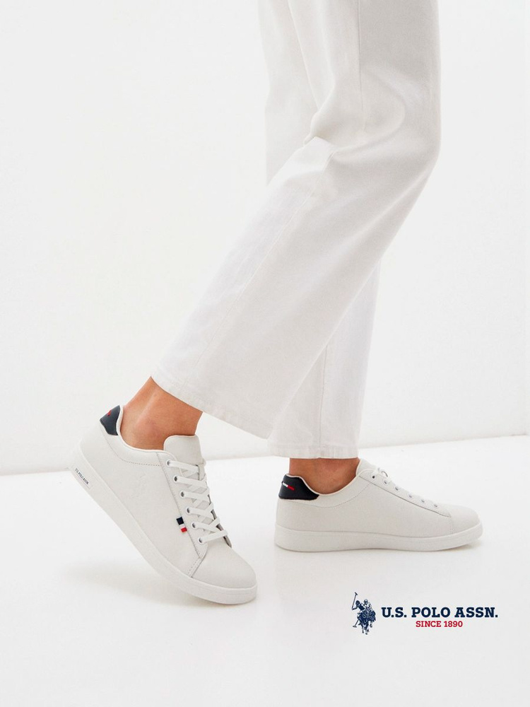 Кеды Женский U.S. POLO ASSN. Натуральная кожа Бег, Фитнес, размер 38 6 На любой сезон Шнурки ...