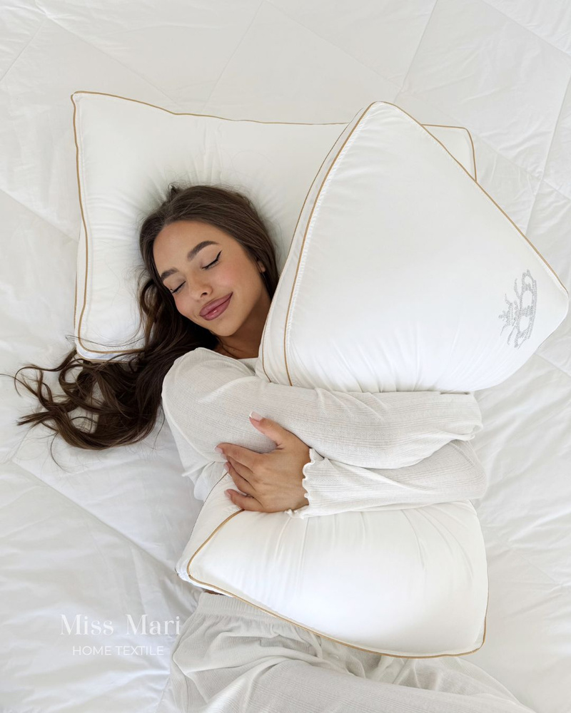 Miss Mari Подушка подушки 50x70 см, Мягкая жесткость, Микрогель ...