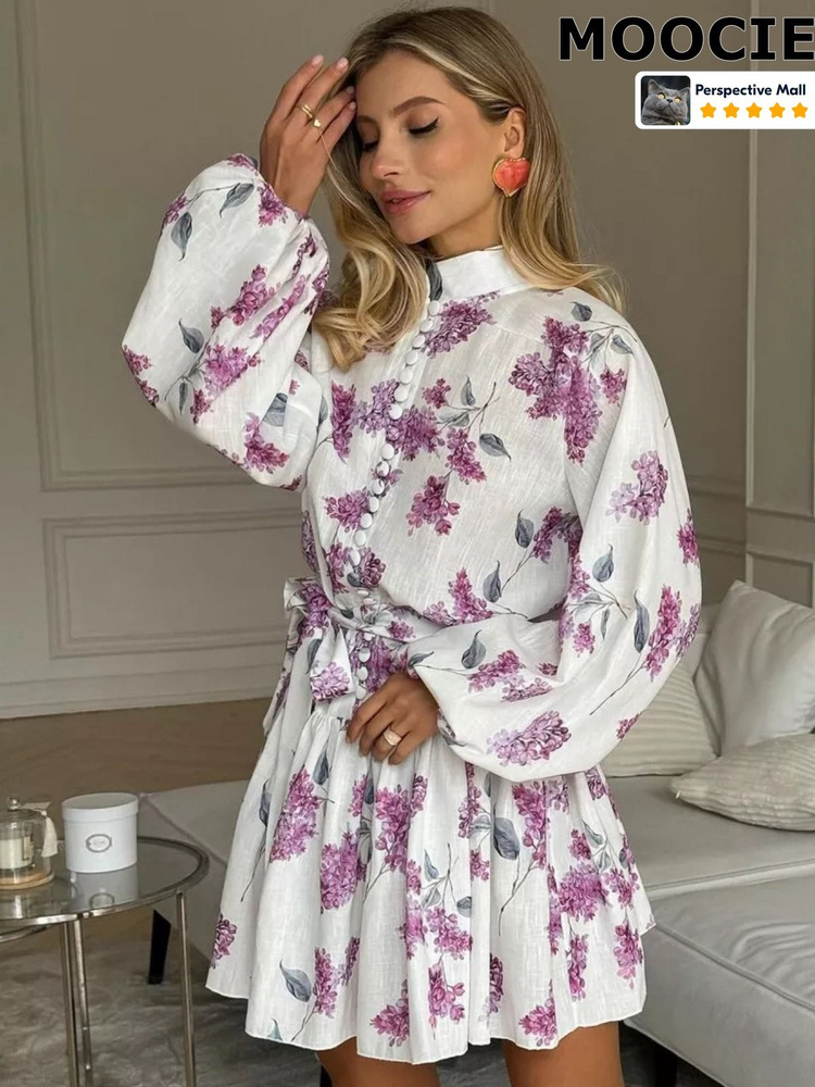 Платье Женский MOOCIE фиолетовый Вечерний/праздничный Короткий Полиэстер, Спандекс, размер 52 ...