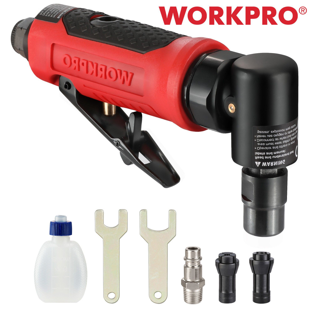 WORKPRO Пневматическая угловая шлифовальная машина, максимальное давление 6,3 бар, 20000 об/мин ...