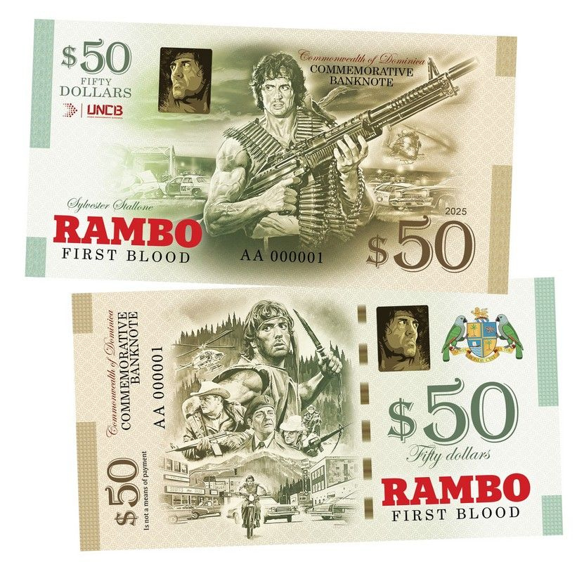 50 долларов (Dollars) Rambo - Рэмбо 1. Первая кровь. Доминика. Памятная ...