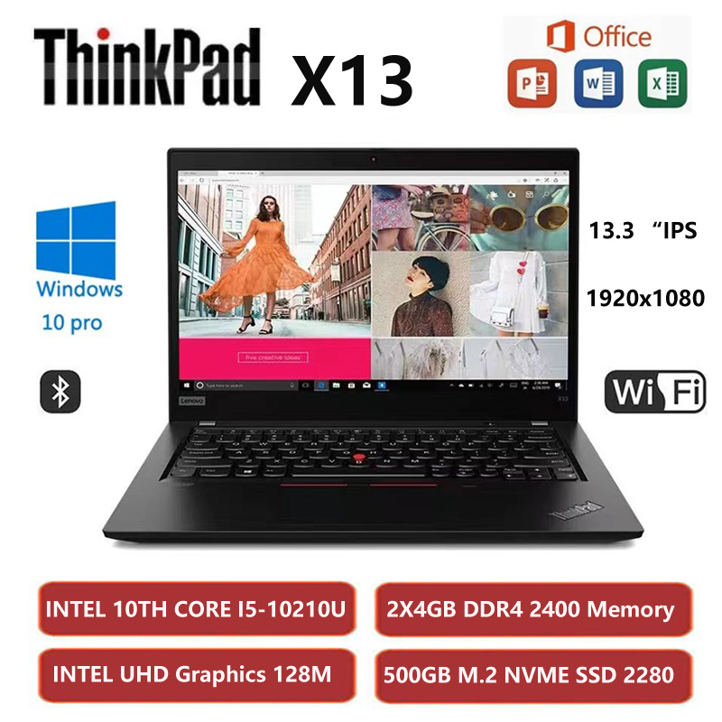 Ноутбук Lenovo, 13.3, 13.3" Thinkpad X13 Gen1, Intel Core i5-10210U, 16 ГБ, Intel UHD Graphics ...