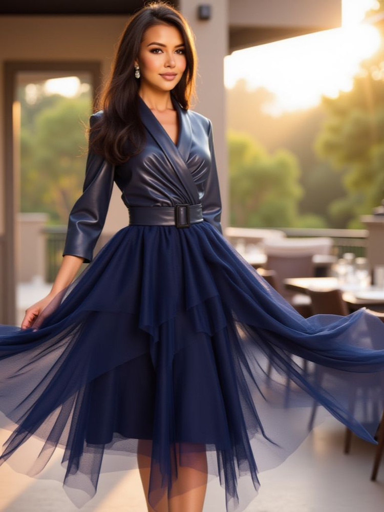 Платье Женский Posh Style синий кобальт, синий Вечерний/праздничный Три ...