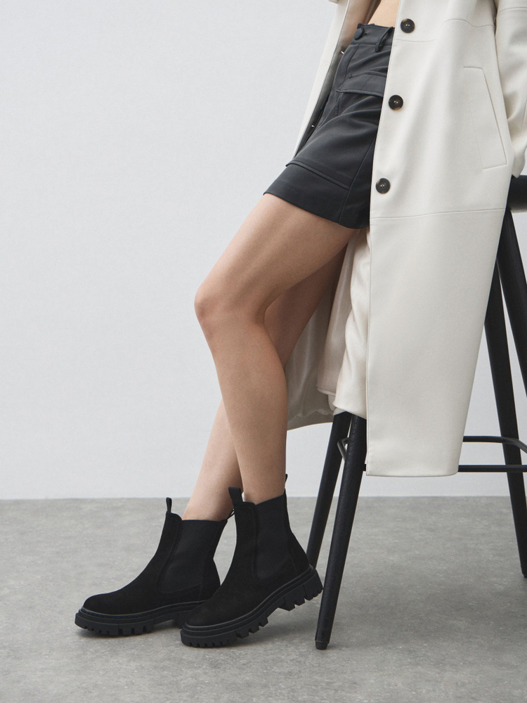 Ботинки Женский TENDANCE черный, размер 39 Демисезон R (средняя) Толстый каблук Франция купить c ...