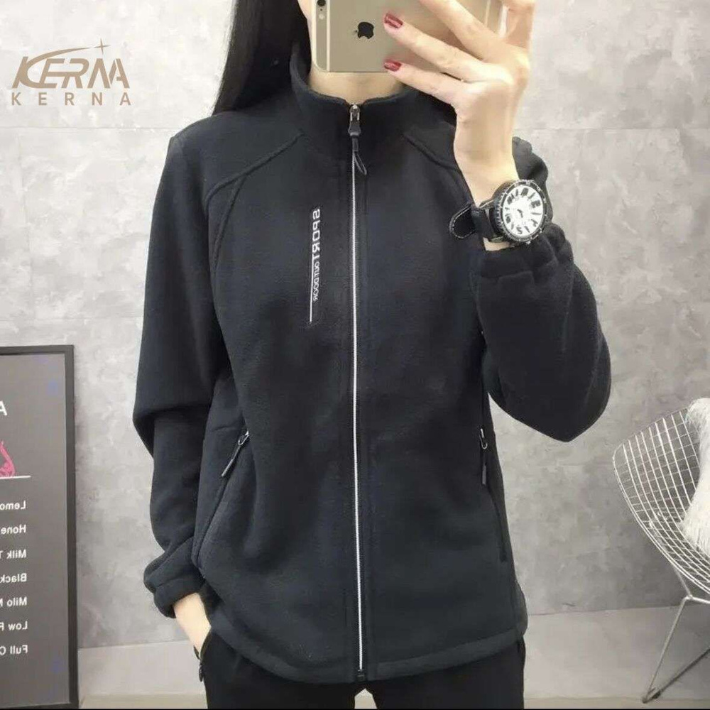 Куртка Женский KERNA черный Polar Fleece, Лавсан, размер 60 Зима Китай купить c доставкой на ...