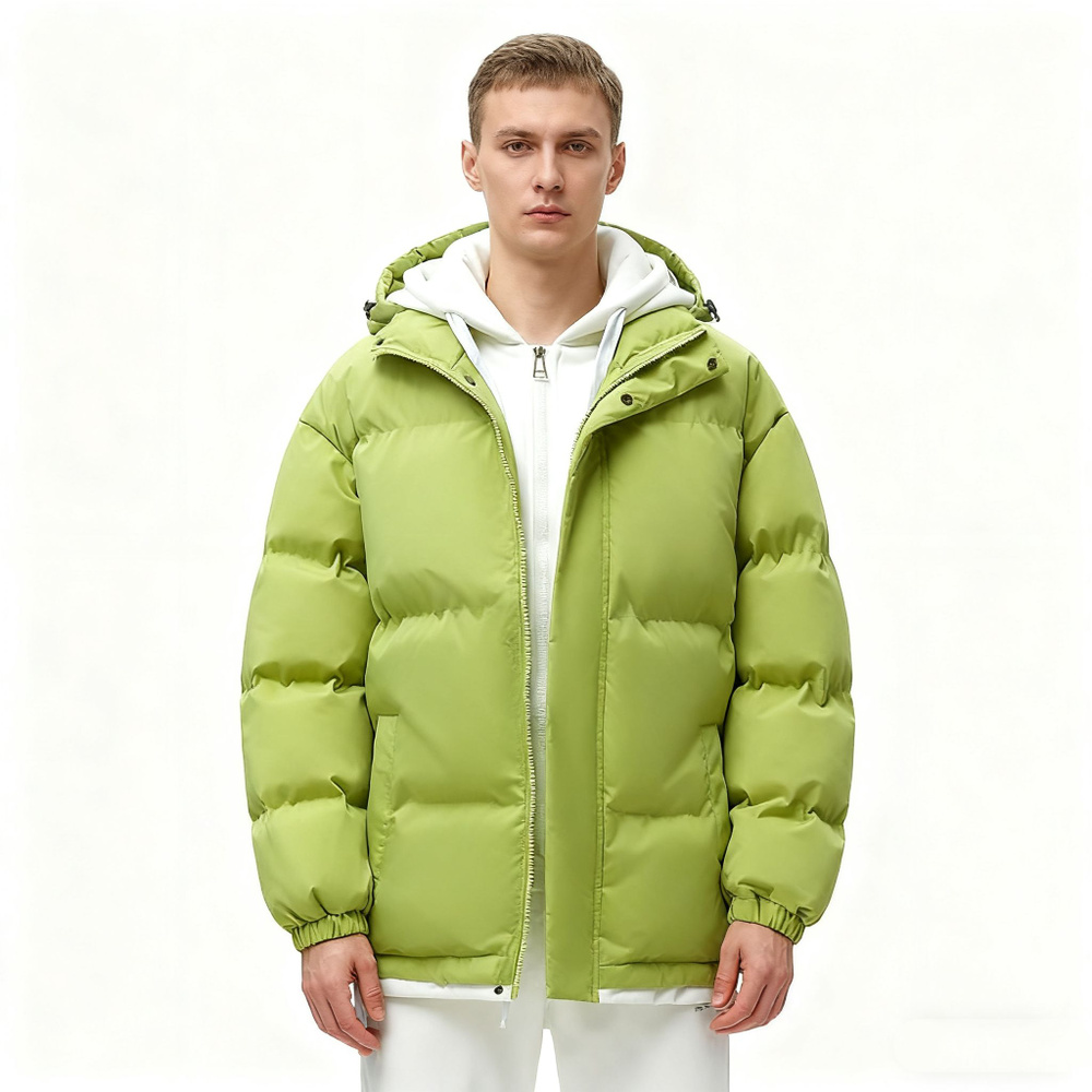 Куртка Мужской, Женский MOOCIE зеленое стекло Полиэстер, размер 54 Зима свободный Прималофт ...