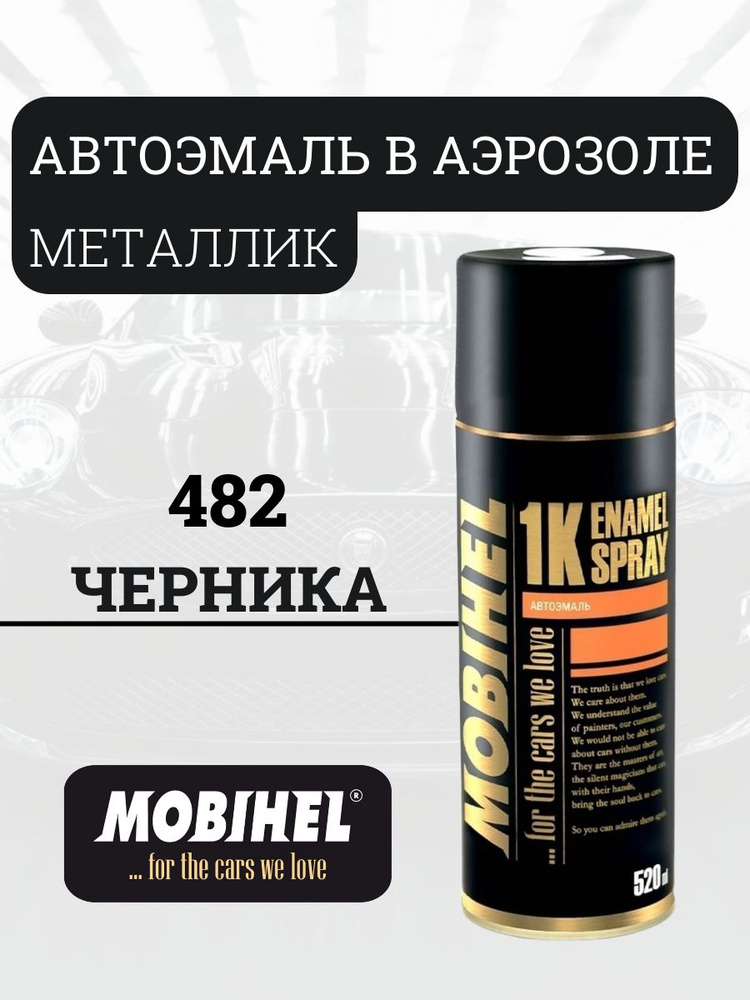 Краска автомобильная в аэрозольном баллоне MOBIHEL металлик Черника 482 ...