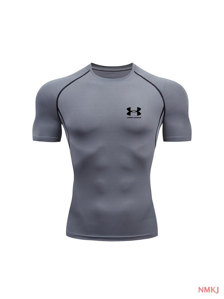 Рашгард Мужской серый Длинный, размер 54, 56 Лавсан, Поролон приталенный с компрессией купить c ...