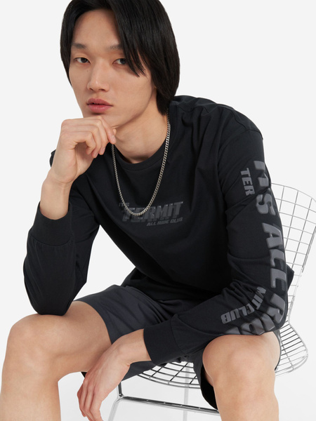 Лонгслив Мужской Termit черный, размер 52, 54 Хлопок Скейтбординг Спортивный купить c доставкой ...
